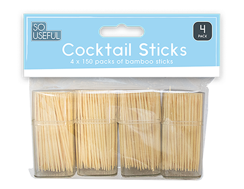 Wholesale Party Cocktail Sticks 4pk With Clip Strip