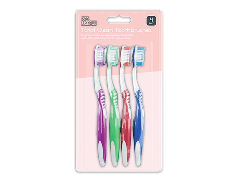 Wholesale Toothbrushes 4pk With Clip Strip