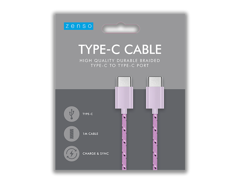 Wholesale Braided Type C To Type C Cable 1m