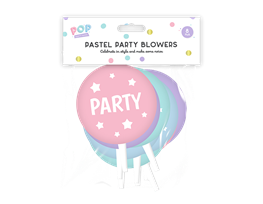Wholesale Pastel Party Blowers 8pk