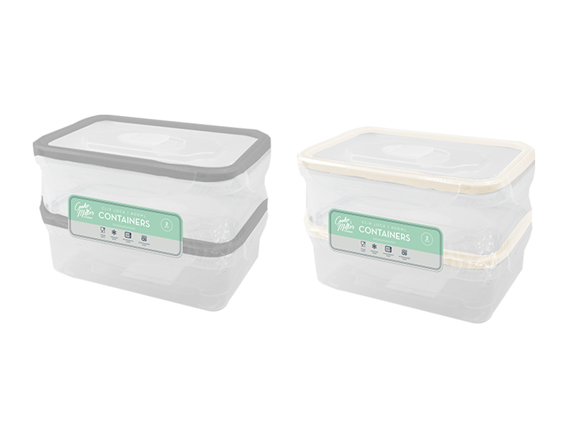 Wholesale Clip Lock Containers 450ml 2pk