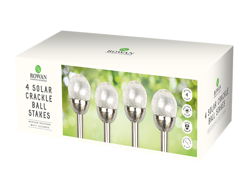 Wholesale Colour changing crackle ball solar lights 4pk