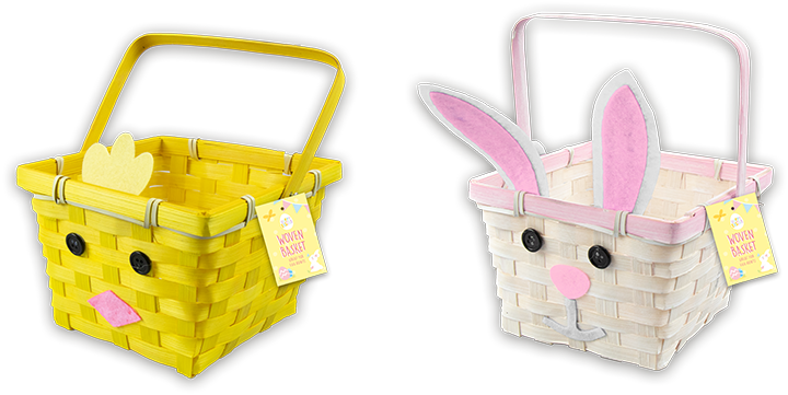 Wholesale Easter Character Woven Basket