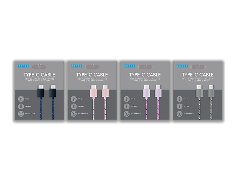 Wholesale Braided Type C To Type C Cable 1m