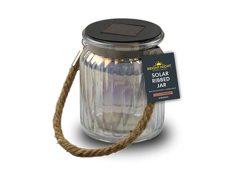 Wholesale Solar powered Ribbed Jar decoration | Gem imports Ltd.