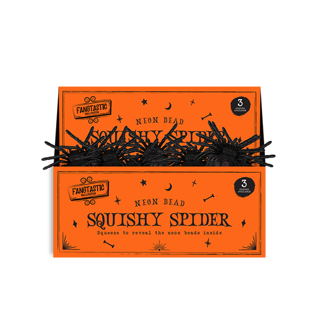 Wholesale Neon Bead Squishy spider PDQ