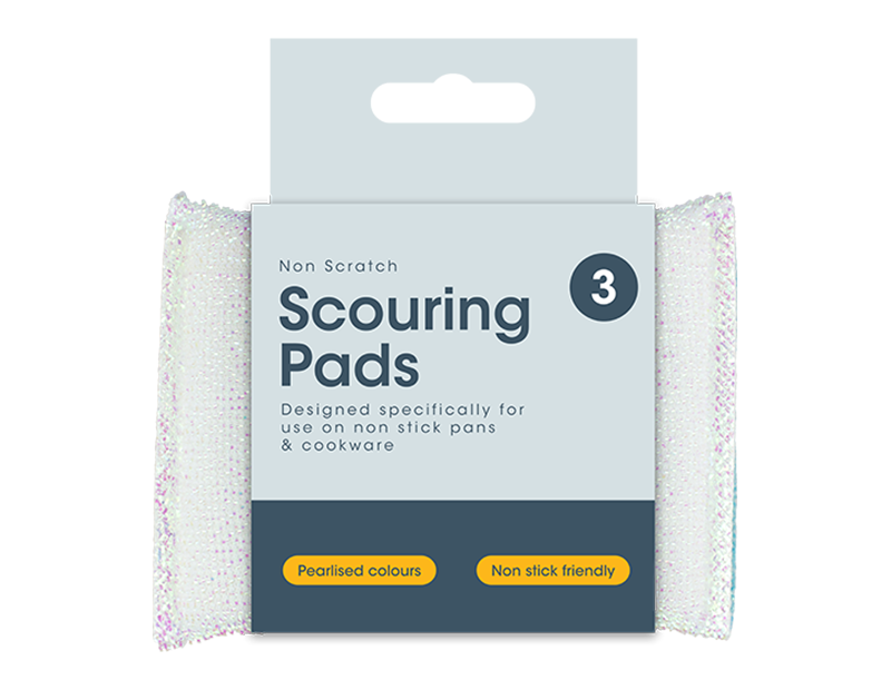 Pearl Non-scratch Scouring Pads - 3 Pack