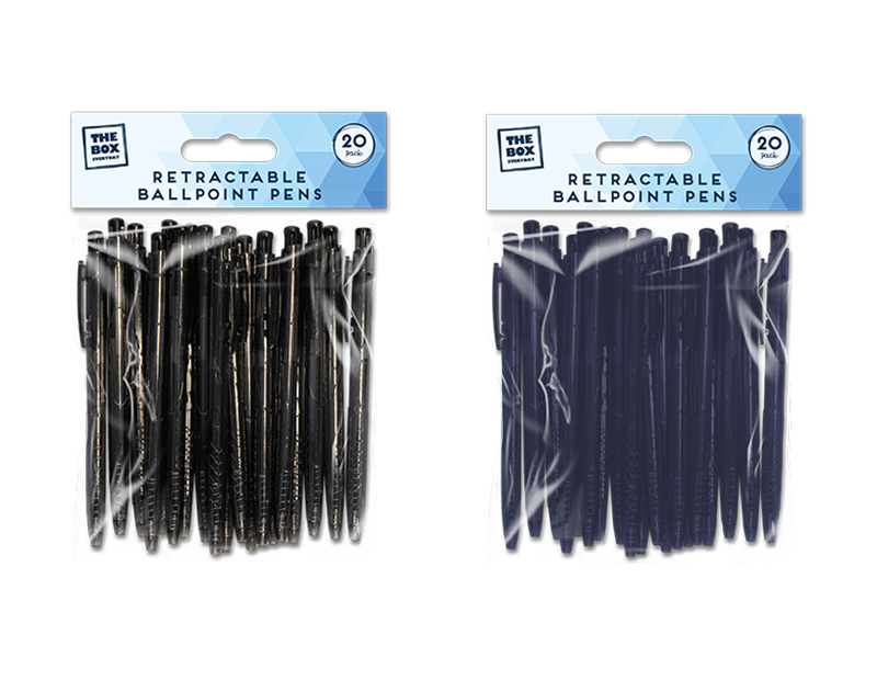 Wholesale Retractable Ballpoint Pens 20pk