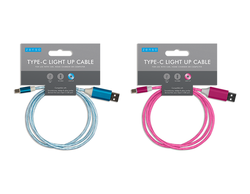 Wholesale Type - C Light up charging cable | Gem imports Ltd.
