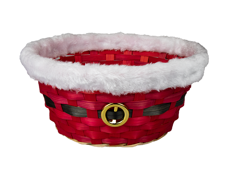 Wholesale Santa Bamboo Basket 24 x 11cm | christmas hamper boxes wholesale