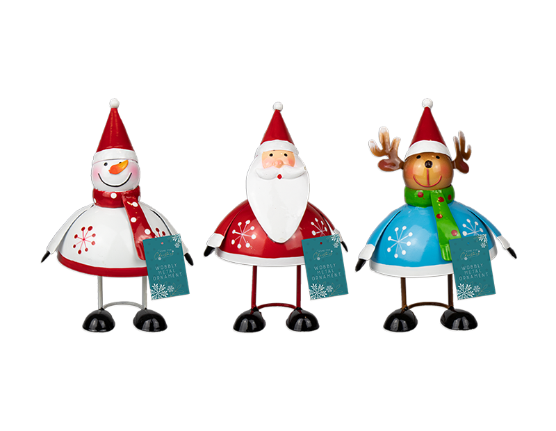 Wholesale Christmas Wobbly Metal Ornament 18cm